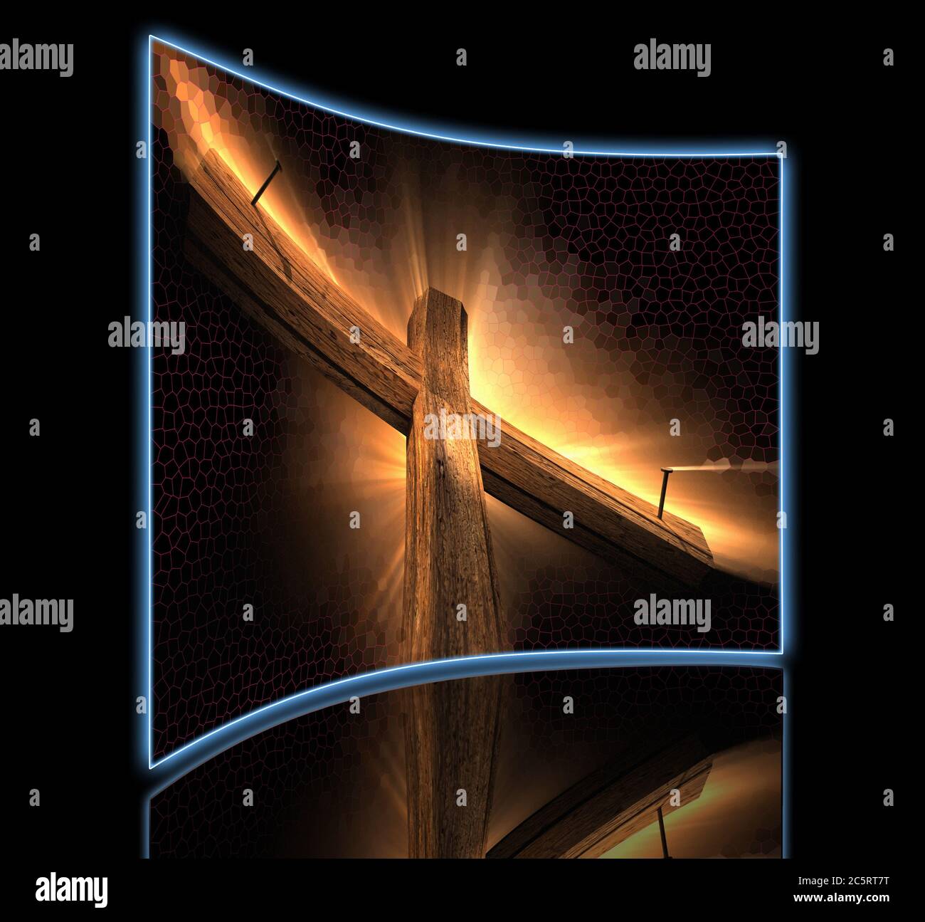 Wooden cross with rays Stock Photo - Alamy