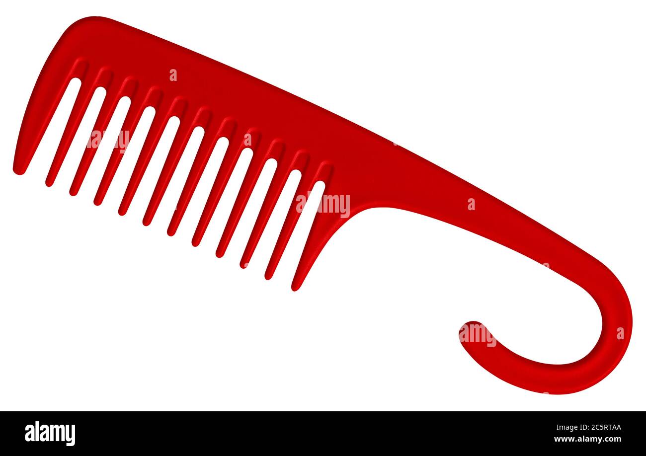 Red comb isolated on white background. Clipping path included Stock ...