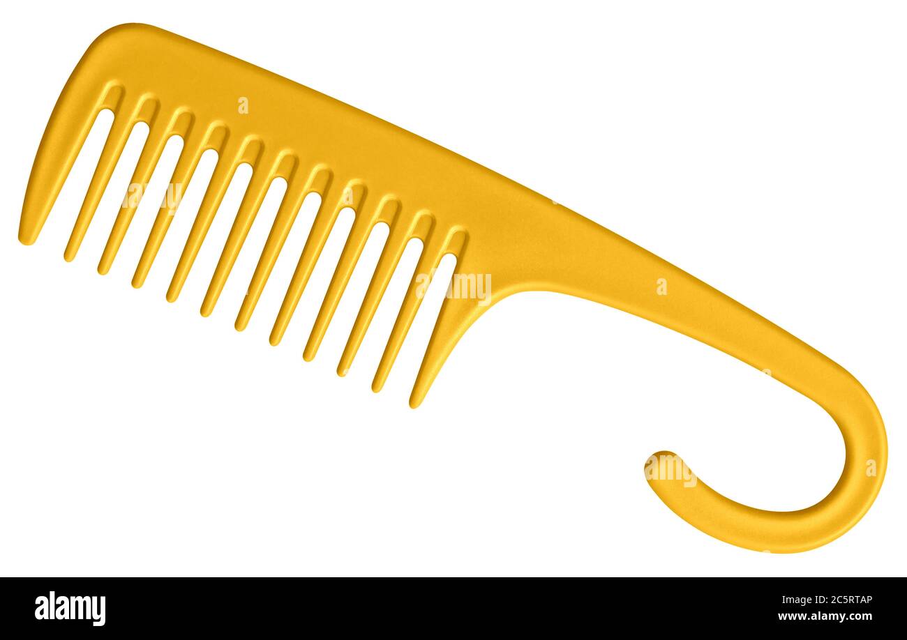 Yellow comb isolated on white background. Clipping path included Stock ...