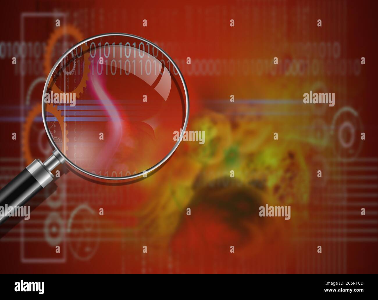hi tech infographics of cancer cell made in 3d software Stock Photo - Alamy
