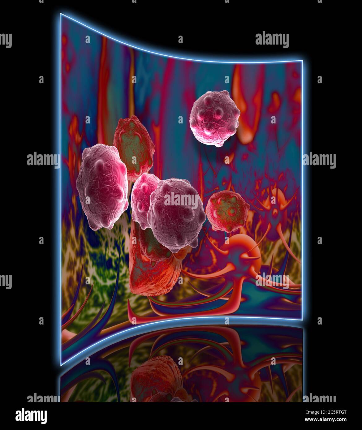 cancer cell made in 3d software Stock Photo - Alamy