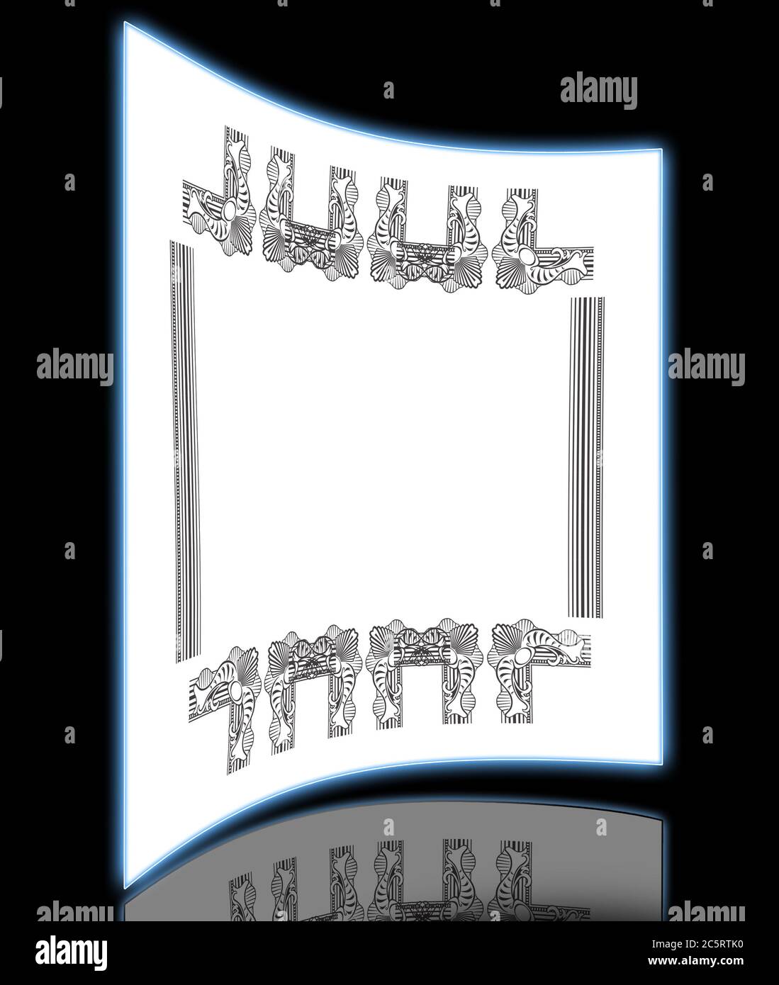 frame elements made in 2d software isolated on white Stock Photo - Alamy