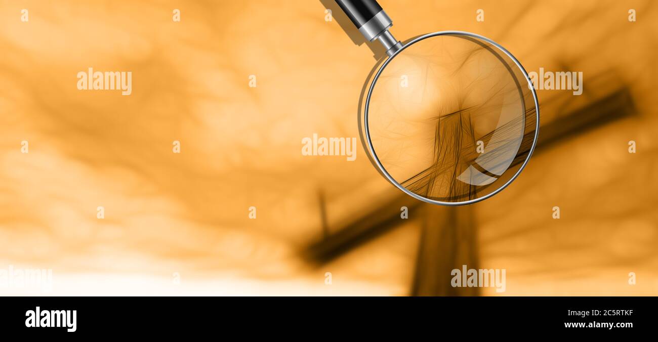 The cross end two nails made in 3d software Stock Photo - Alamy