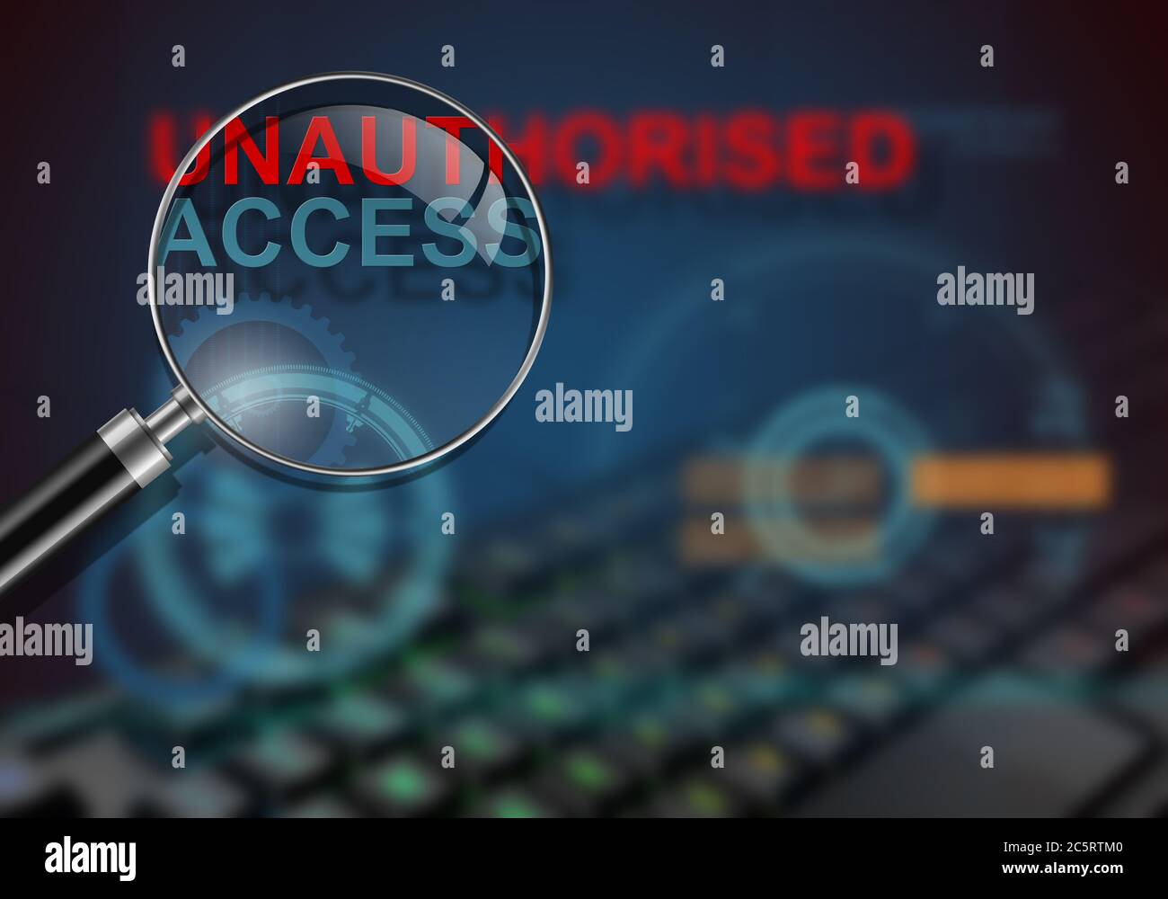 hi tech infographics of unauthorised access made in 3d software Stock ...