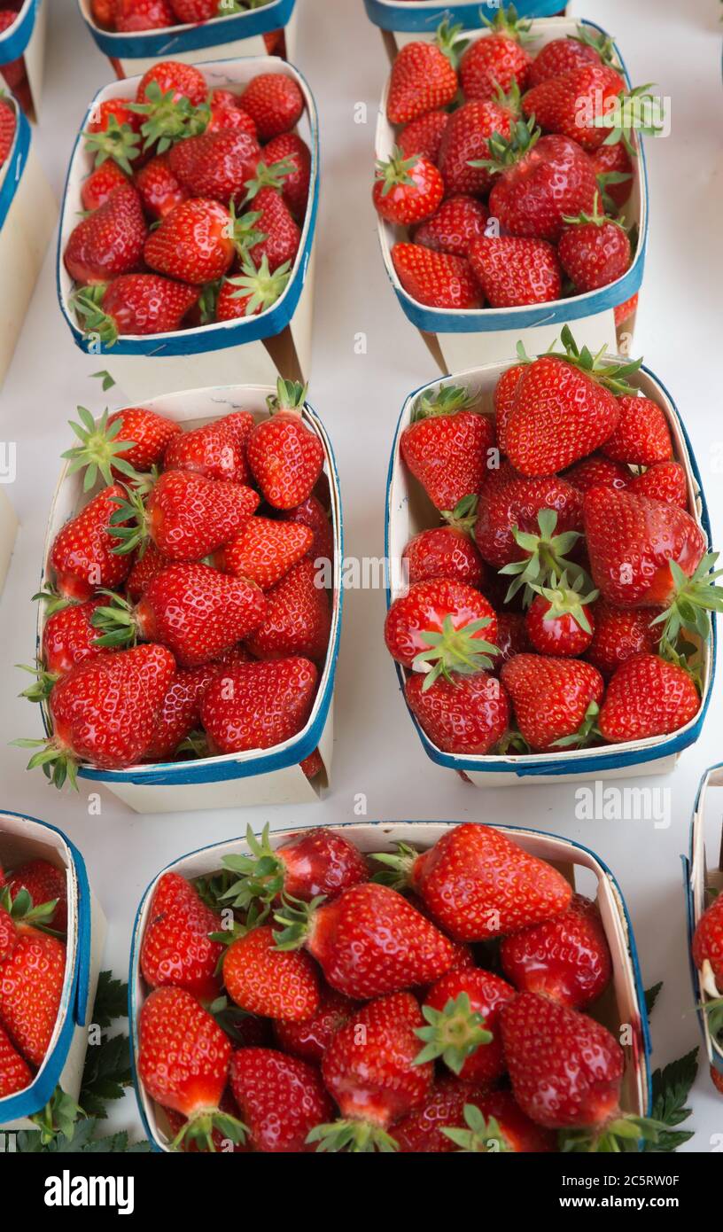 Strawberries on french fruit market hi-res stock photography and images ...