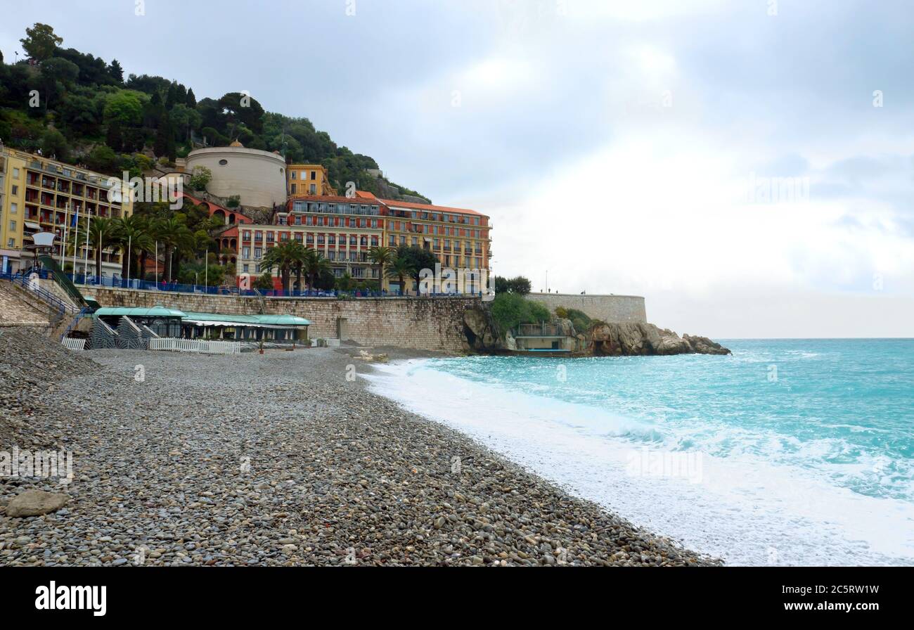 Beach Angel Bay in city of Nice, France Stock Photo - Alamy