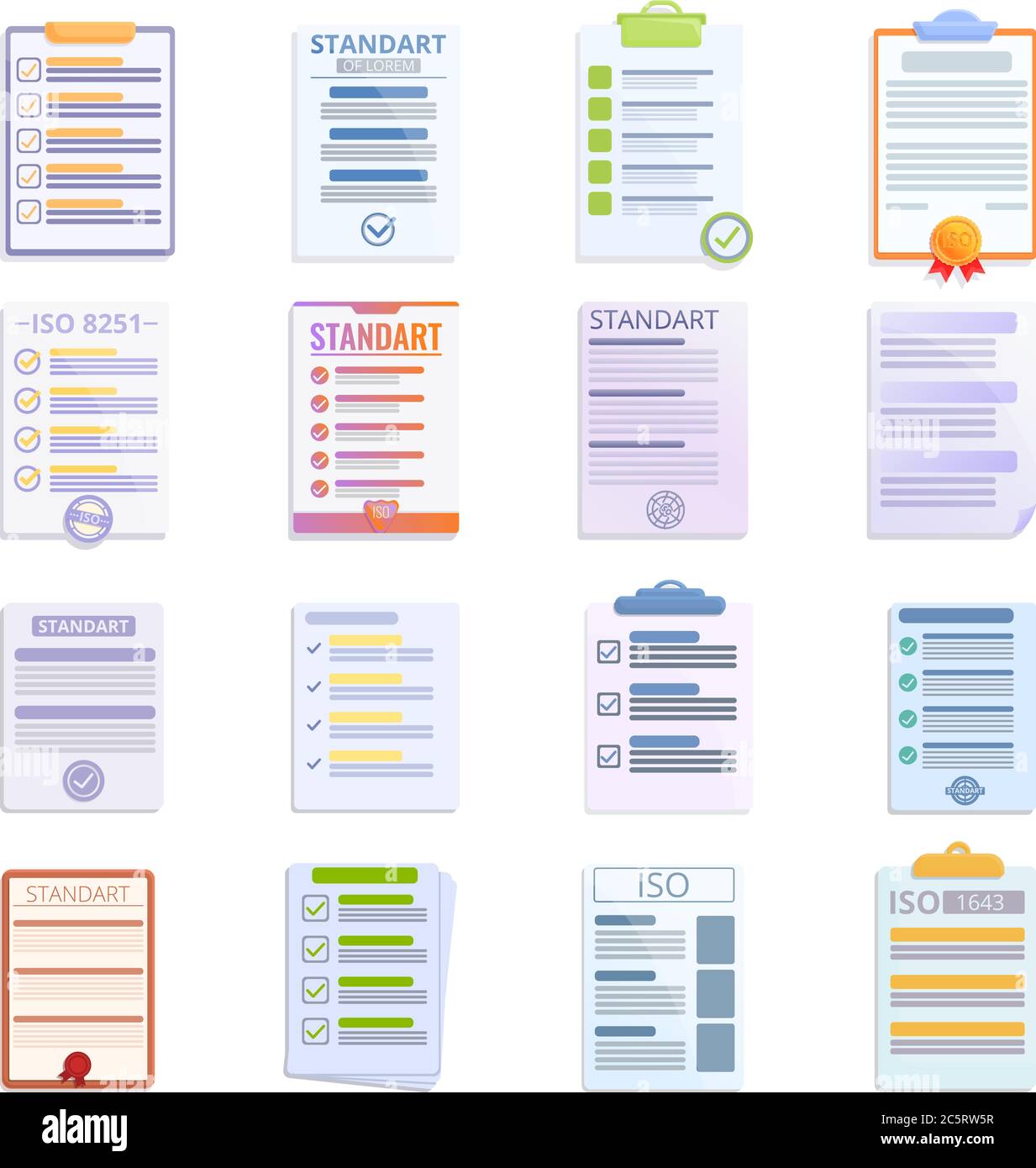 Standard icons set. Cartoon set of standard vector icons for web design ...