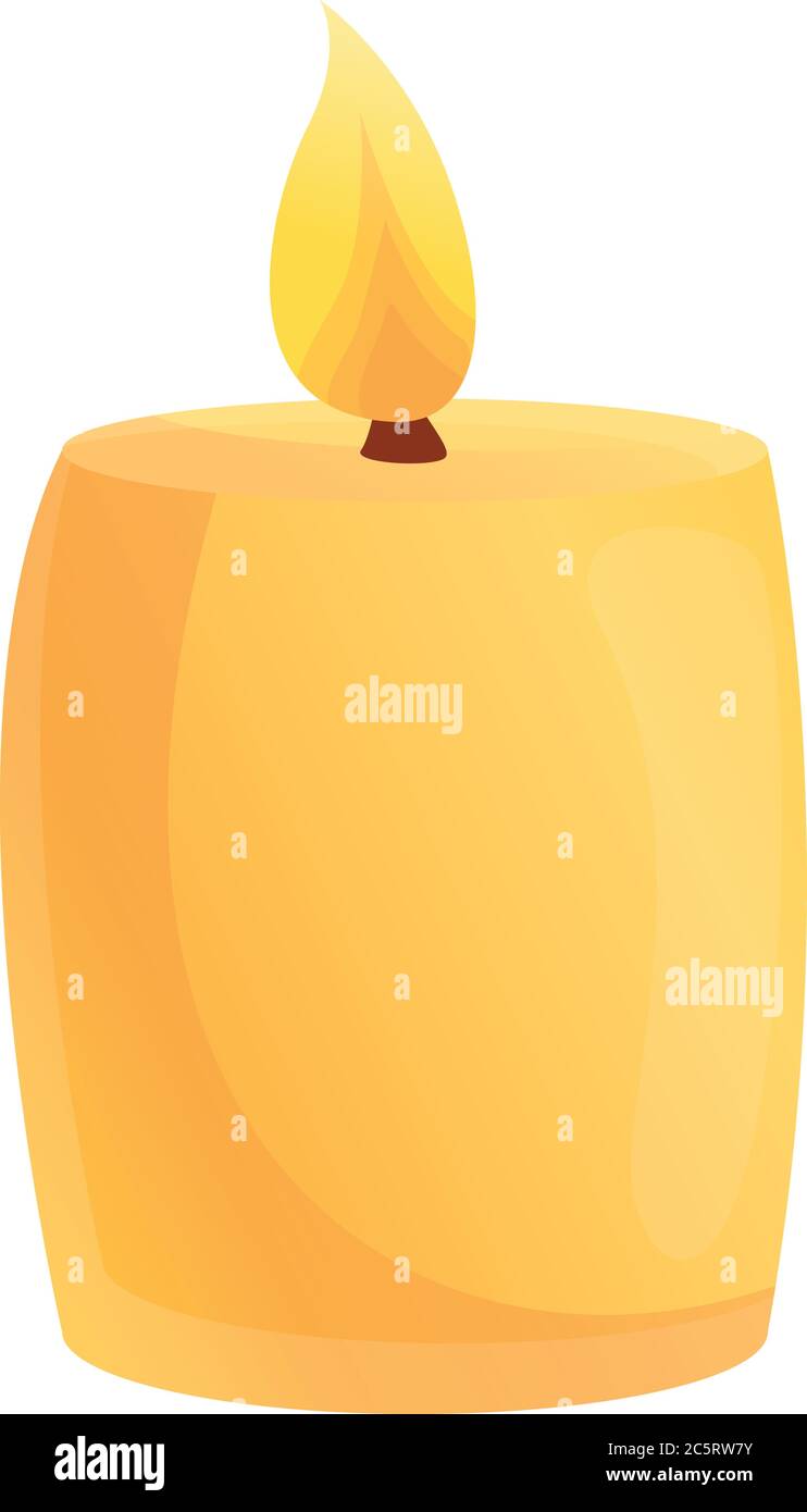 Burning candle icon. Cartoon of burning candle vector icon for web ...