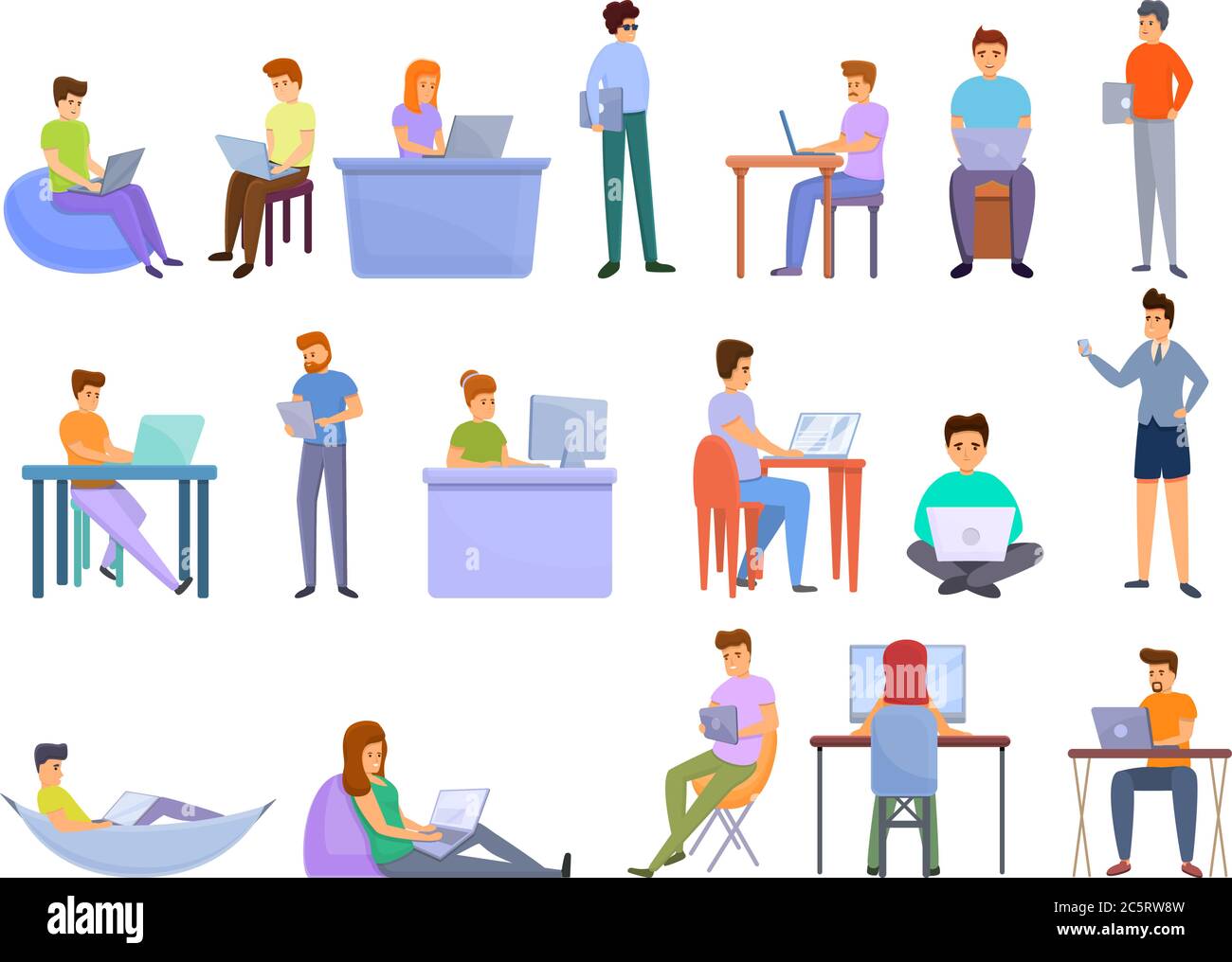 Outsource icons set. Cartoon set of outsource vector icons for web design Stock Vector Image ...