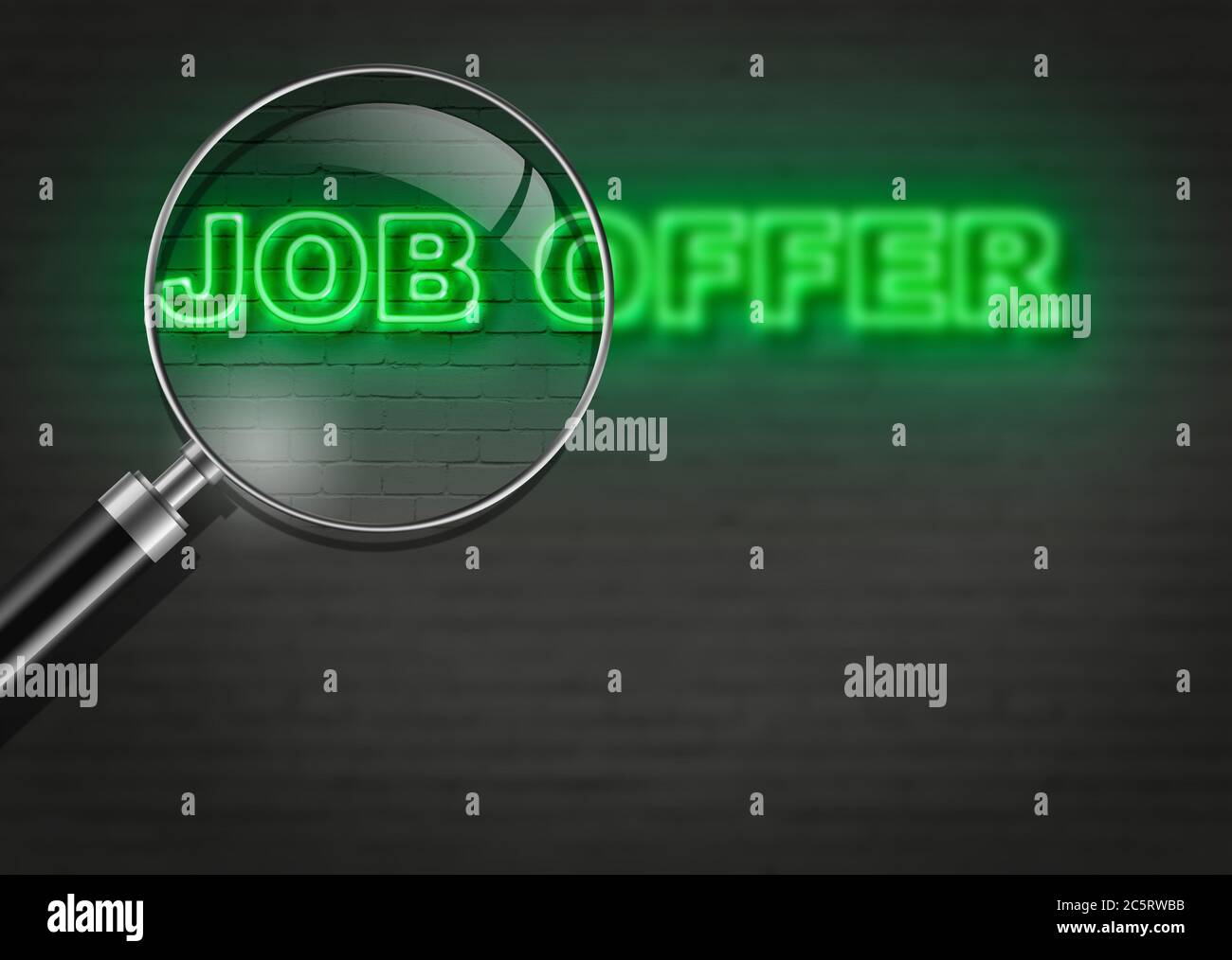writing word job offer on wall background made in 2d software Stock ...