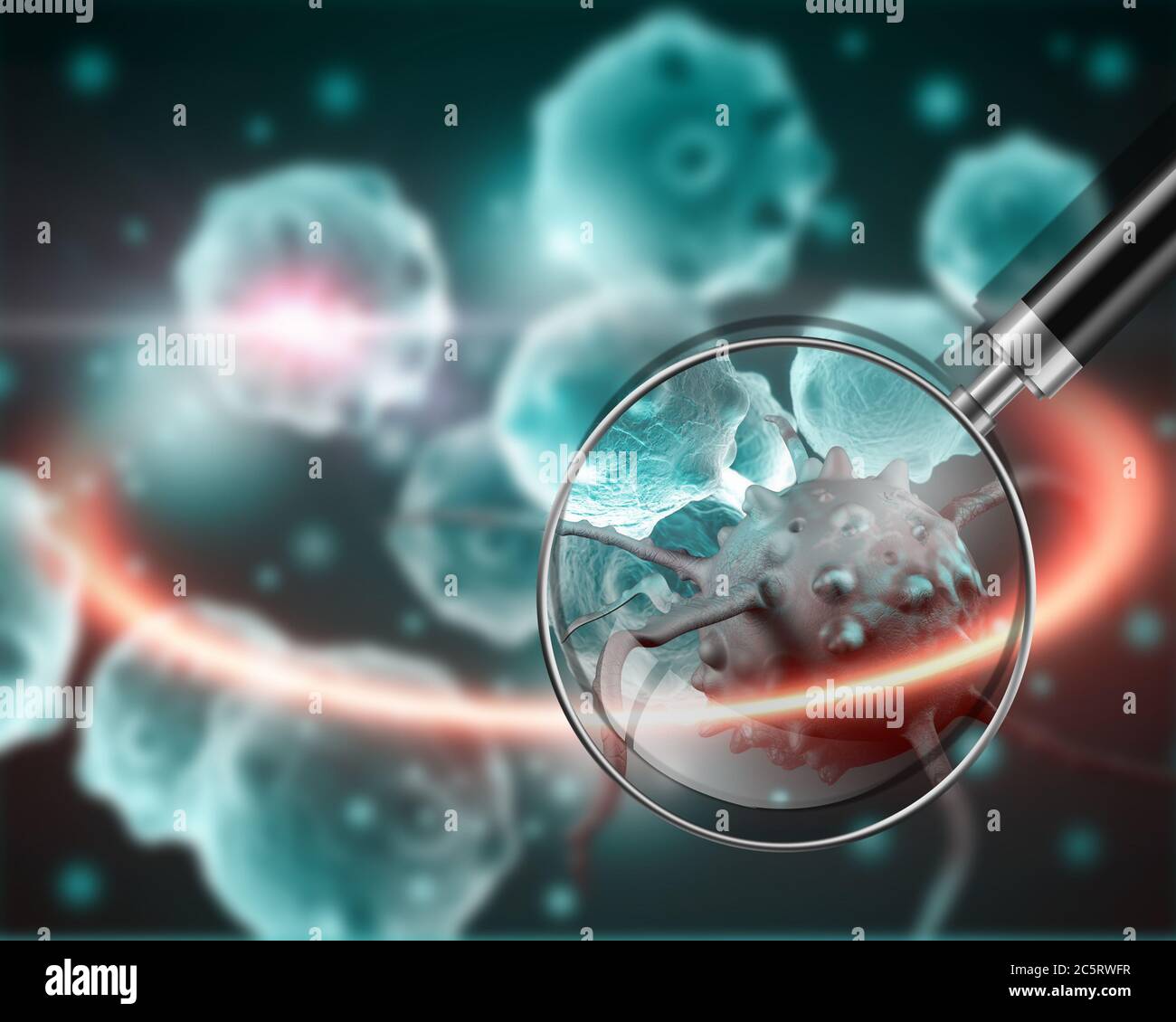 cancer cell made in 3d software Stock Photo - Alamy