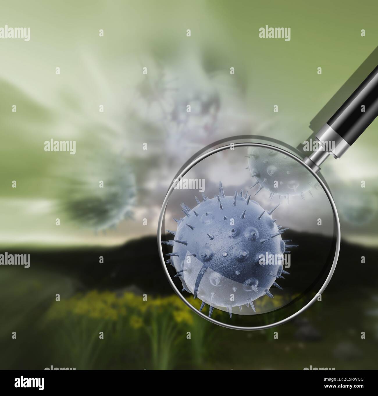 Pollen allergy concept made in 3d software Stock Photo - Alamy