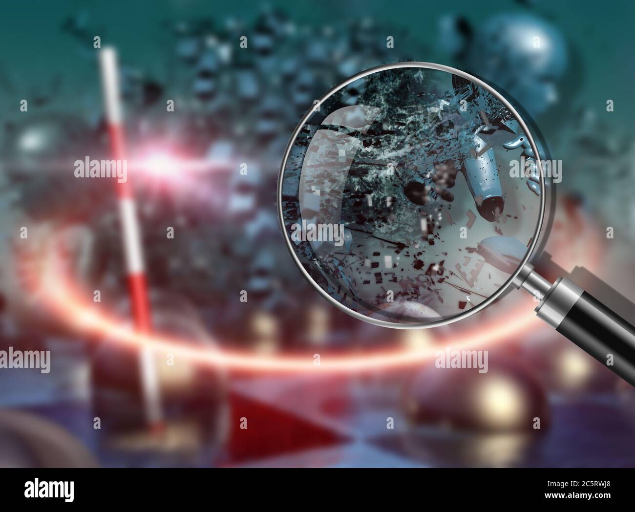 Checkered composition background on blue background made in 3d Stock ...