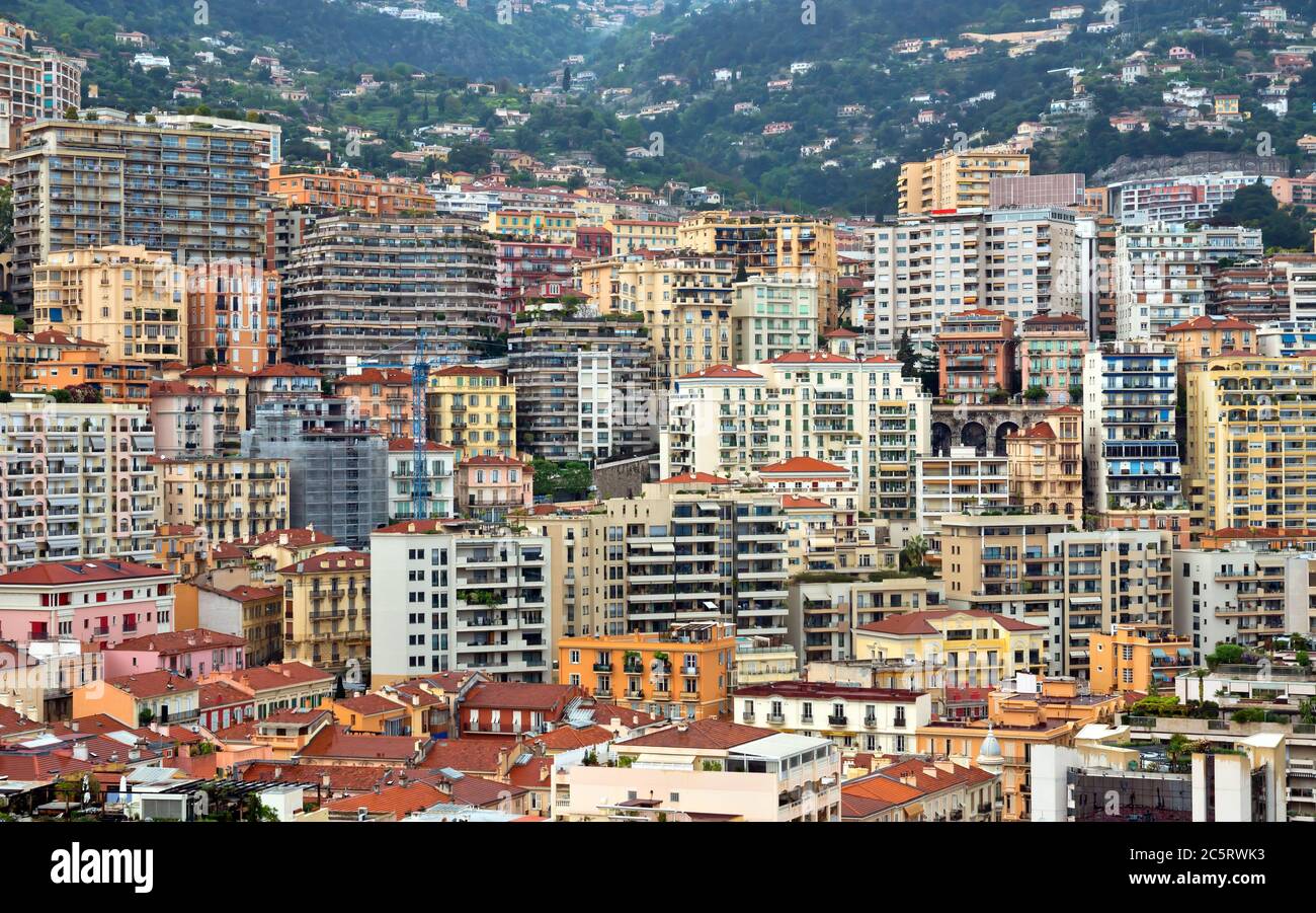 Buildings background of Monte Carlo (Monaco) from the height Stock ...
