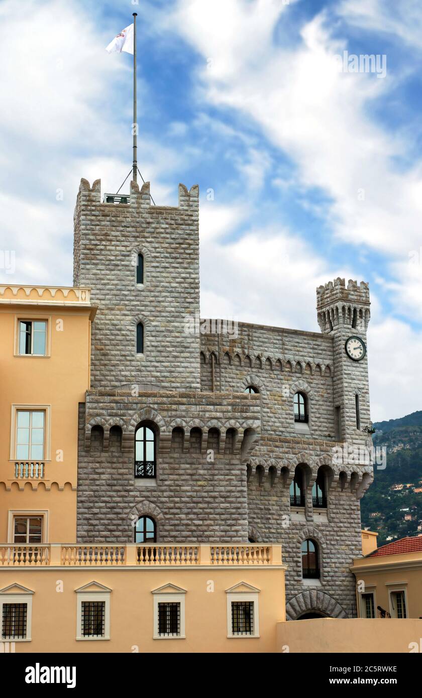 Turret of Royal Palace - Chateau Grimaldi in Monaco Stock Photo - Alamy