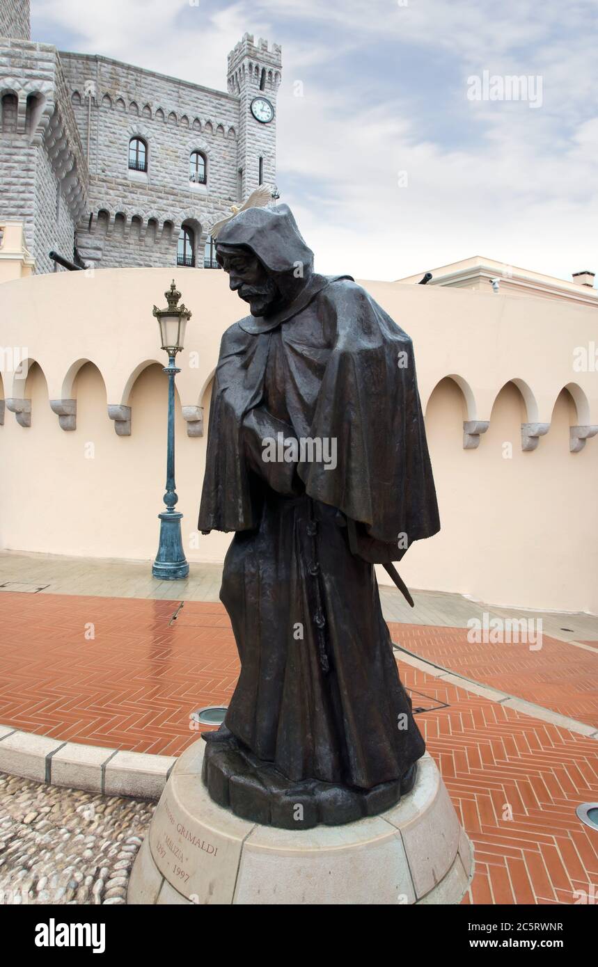 The statue of Francesco Grimaldi outside the Prince s Palace of Monaco ...