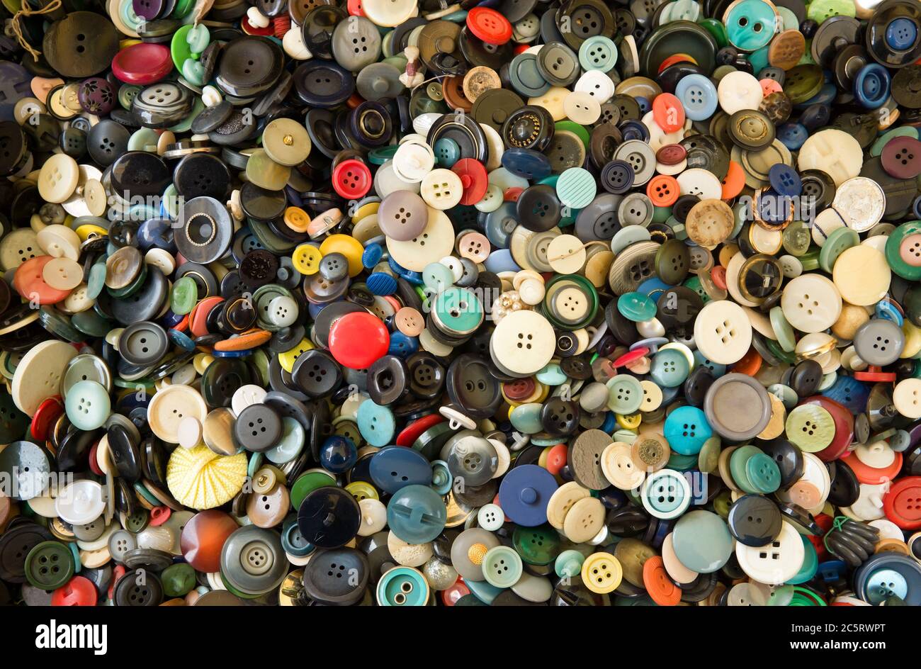 Group of vintage sewing plastic buttons background Stock Photo - Alamy