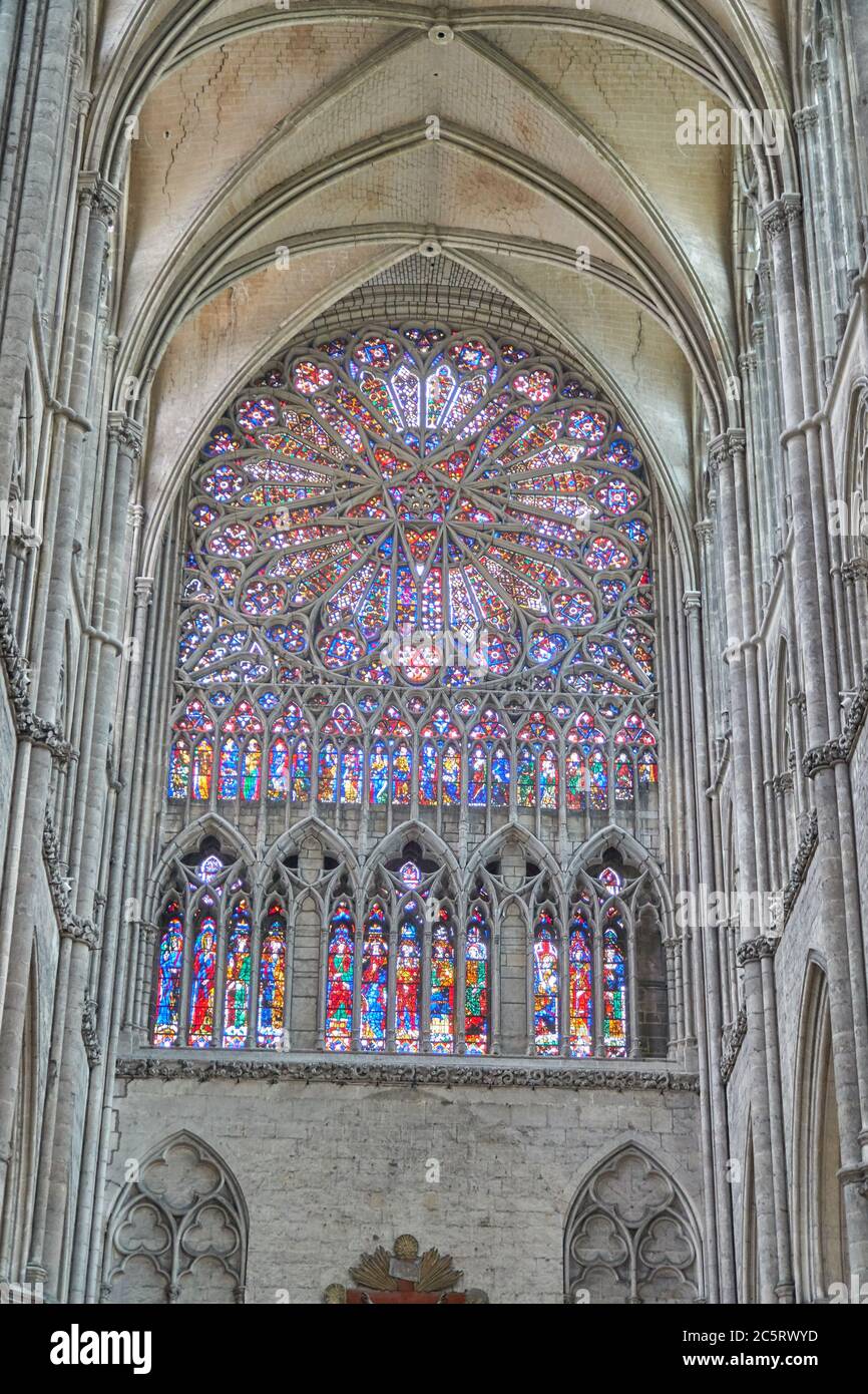 Rose window of Amiens Cathedral Stock Photo - Alamy