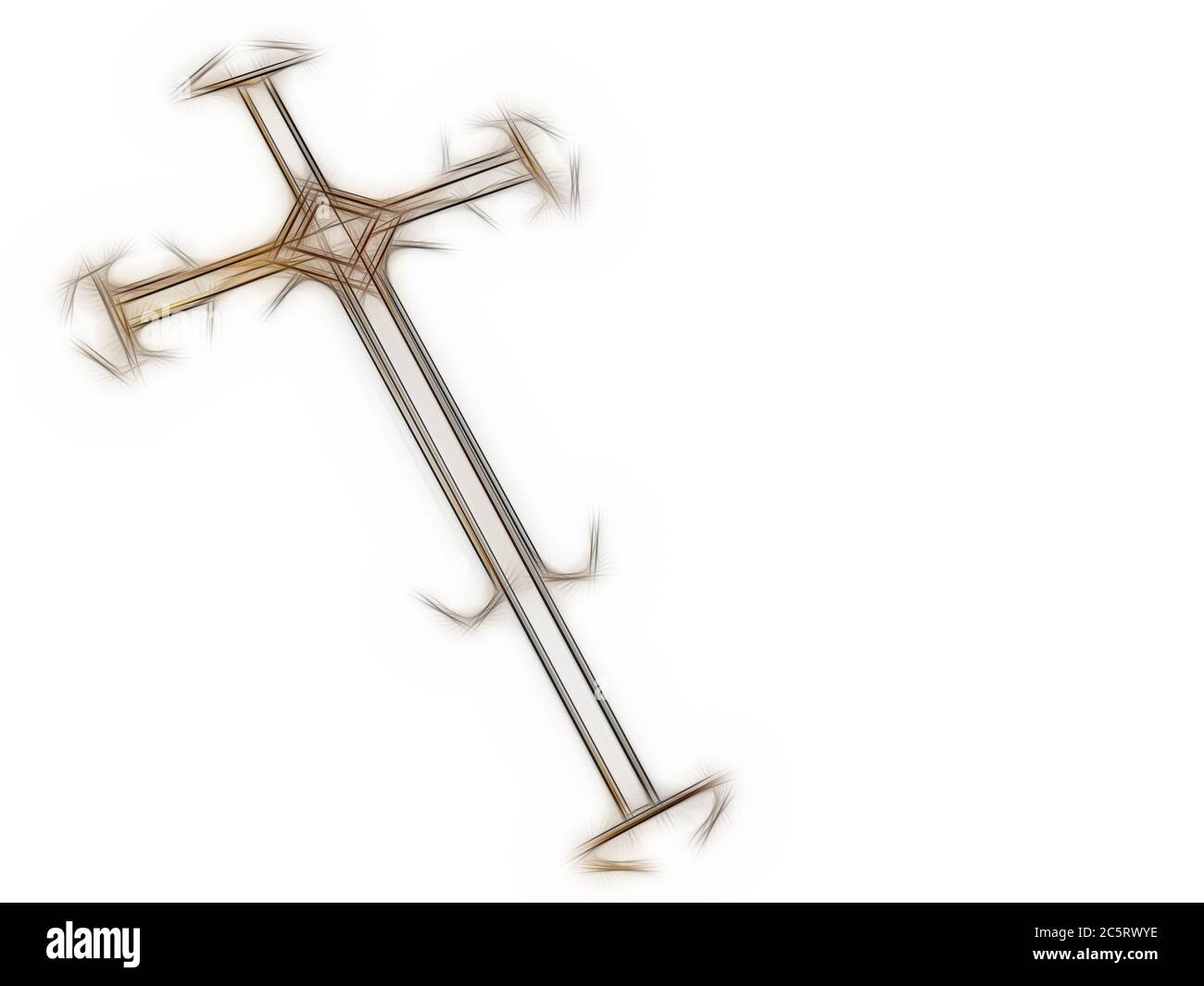 Cross made from wire isolated on white Stock Photo - Alamy