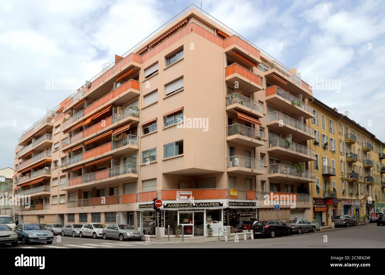 NICE, FRANCE - APRIL 30: Streets and architecture of buildings on April ...