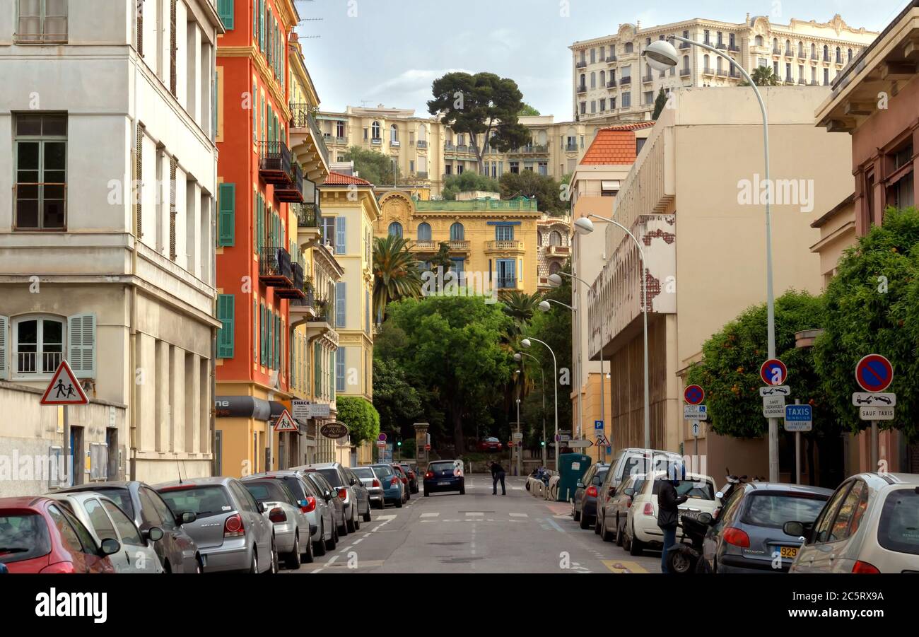 NICE, FRANCE - MAY 1: Architecture of buildings on May 1, 2013 in Nice ...