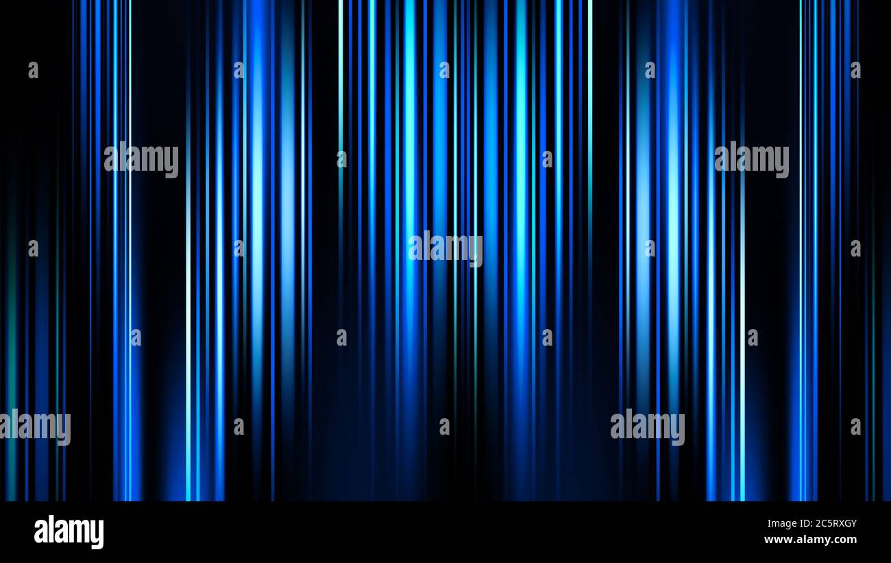 Glowing blurred light blue stripes in motion over on background ...