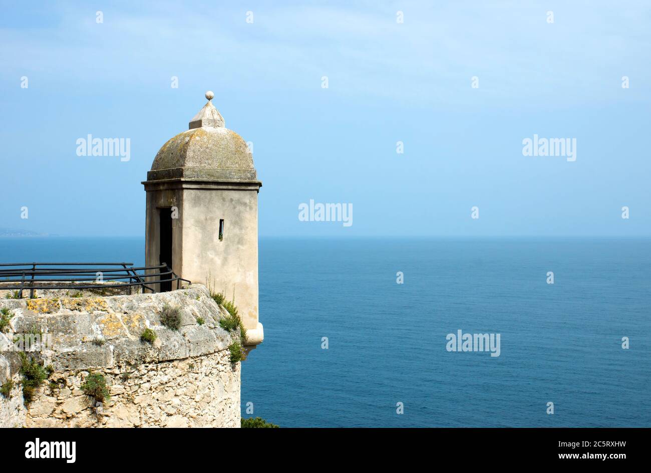 Watchtower and Mediterranean sea, Monte Carlo, Monaco Stock Photo - Alamy