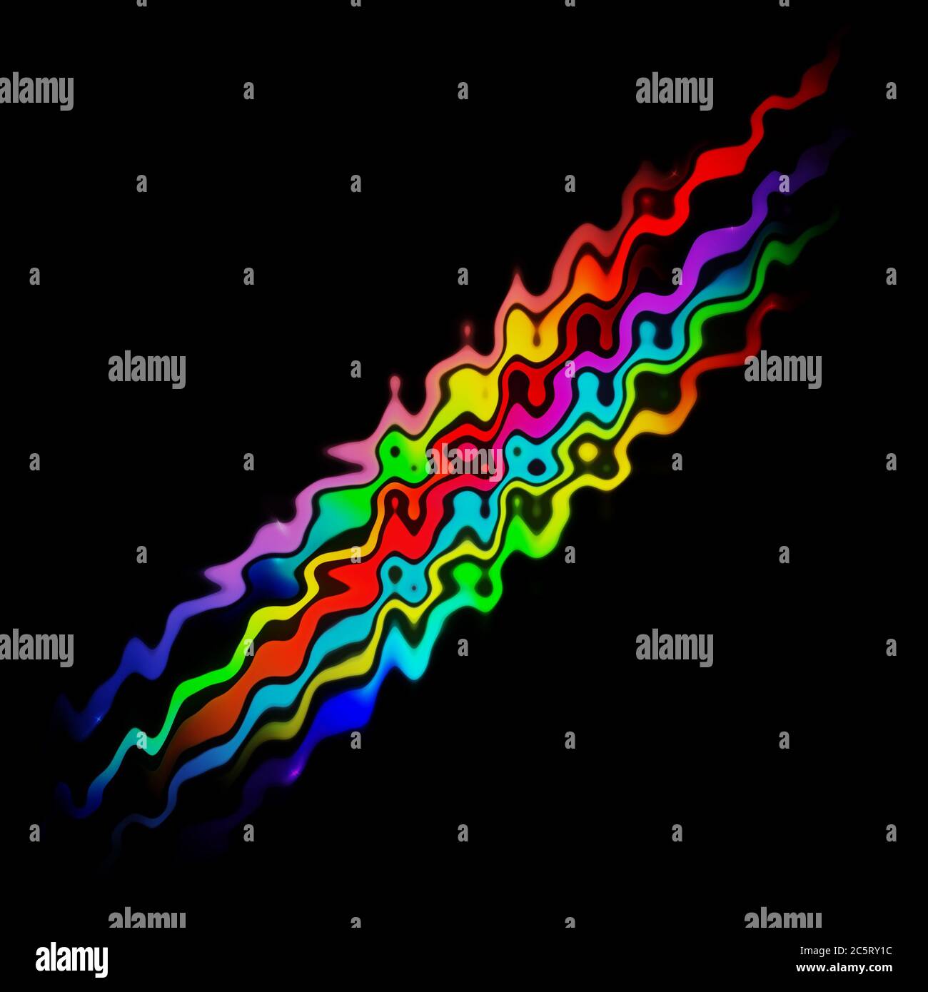 Glowing blurred light stripes in motion over on abstract background ...