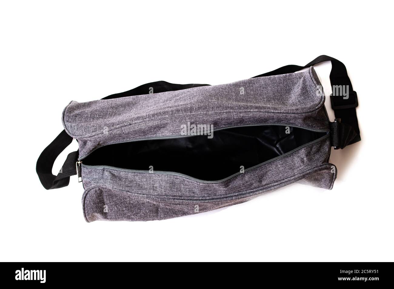 Gray travel bag isolated on white background Stock Photo - Alamy