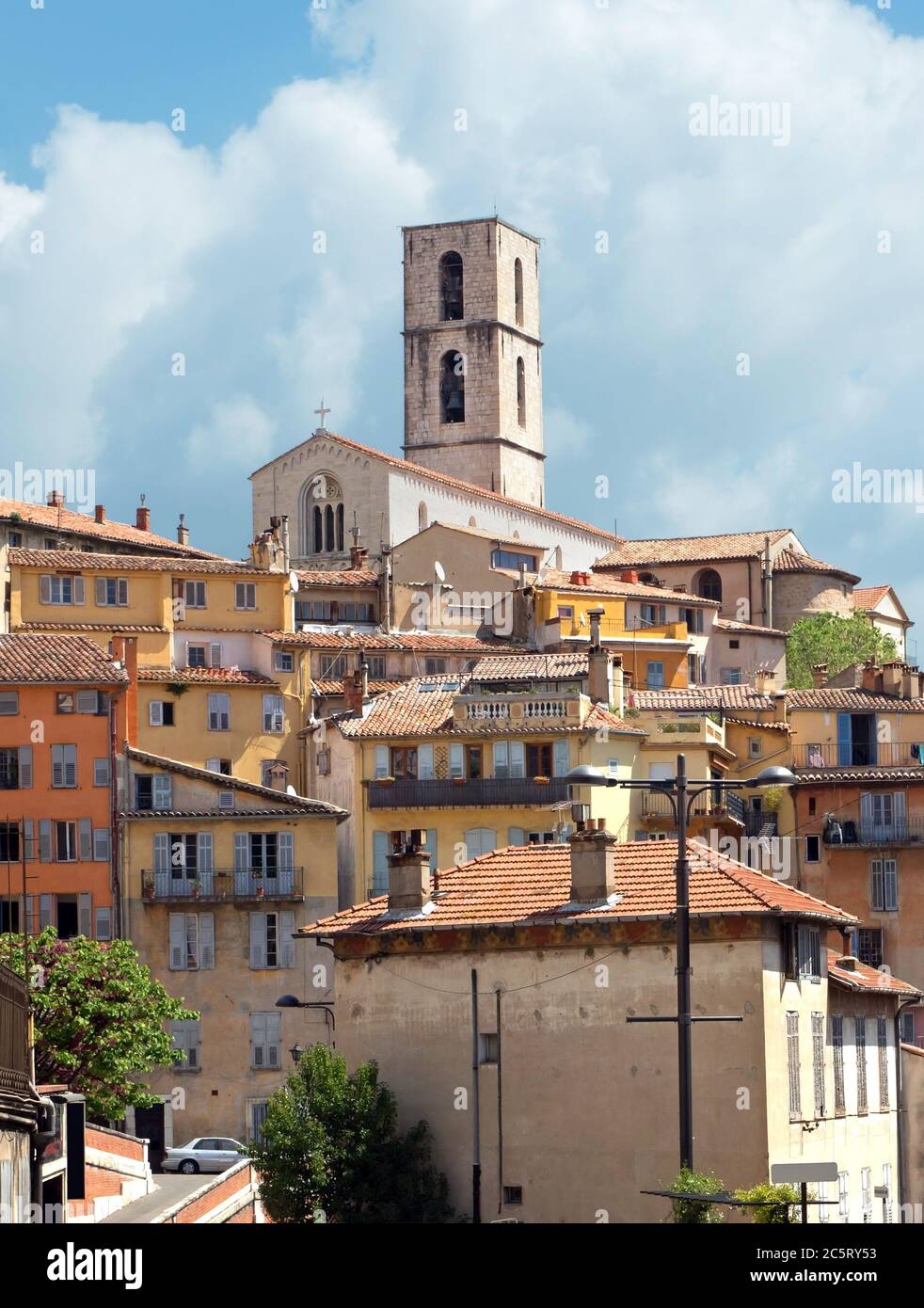 Old town in city of Grasse. Grasse is famous for its perfume industry ...