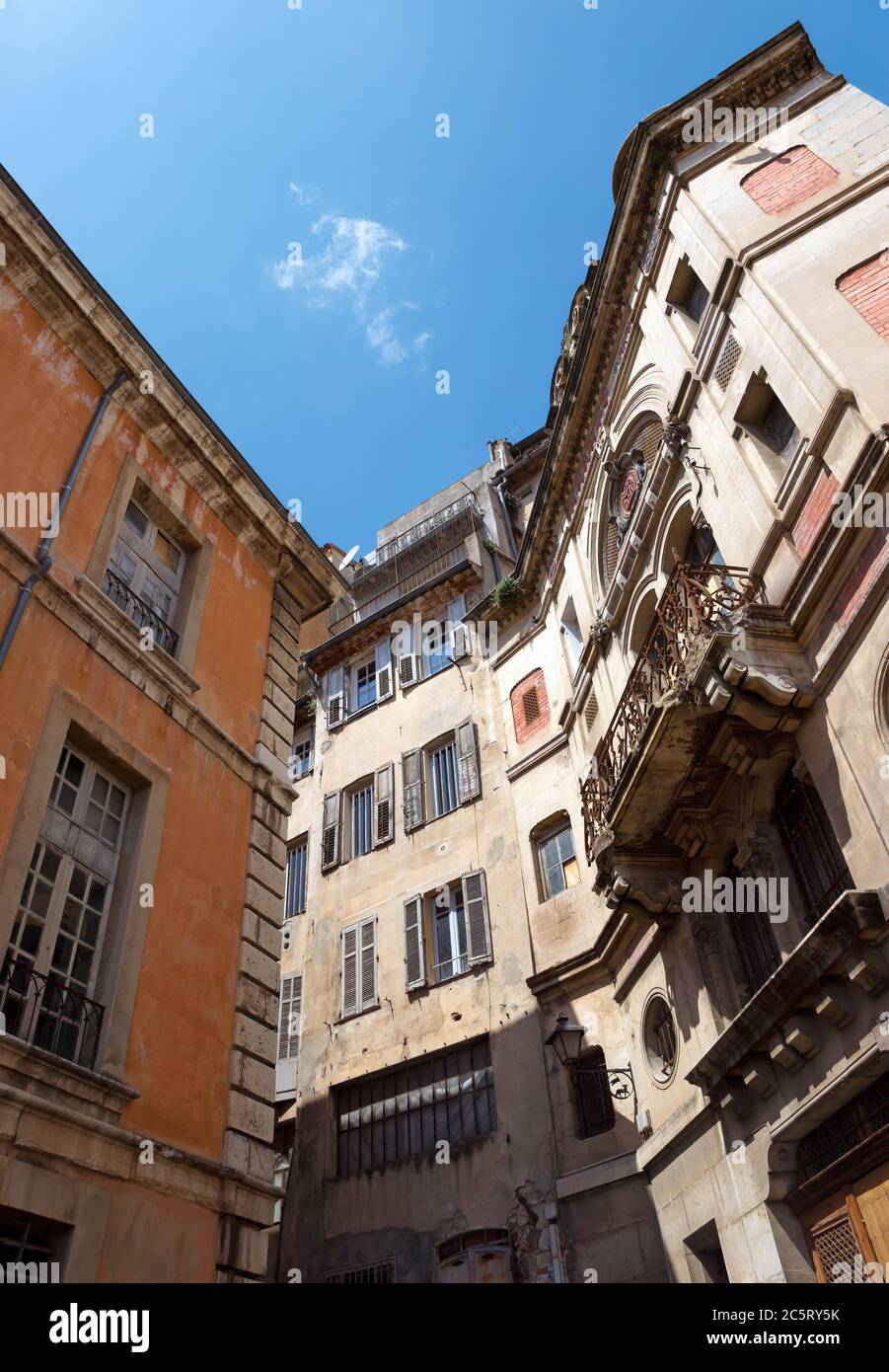 Old town in city of Grasse. Grasse is famous for its perfume industry ...
