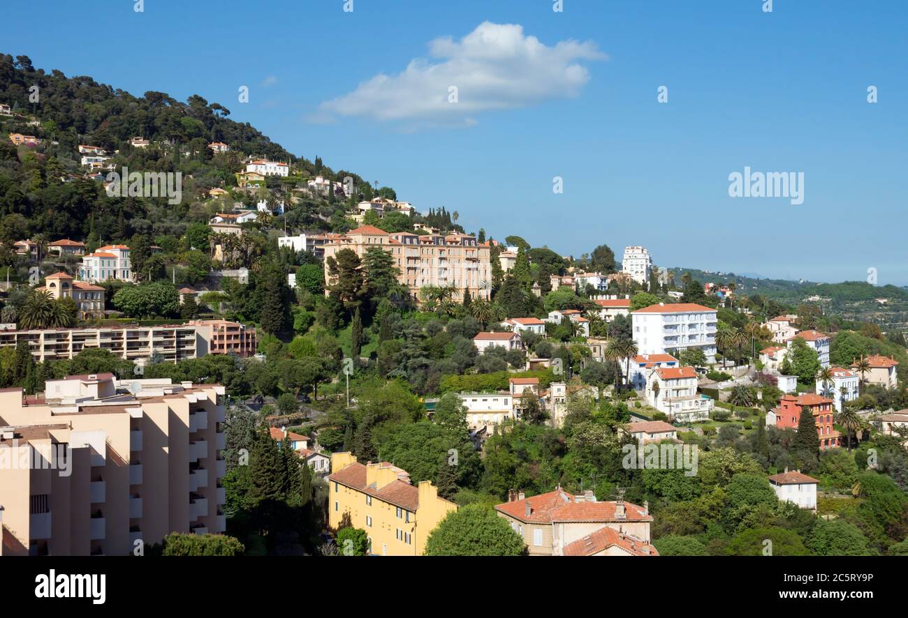 French city of Grasse built on a hill Stock Photo - Alamy