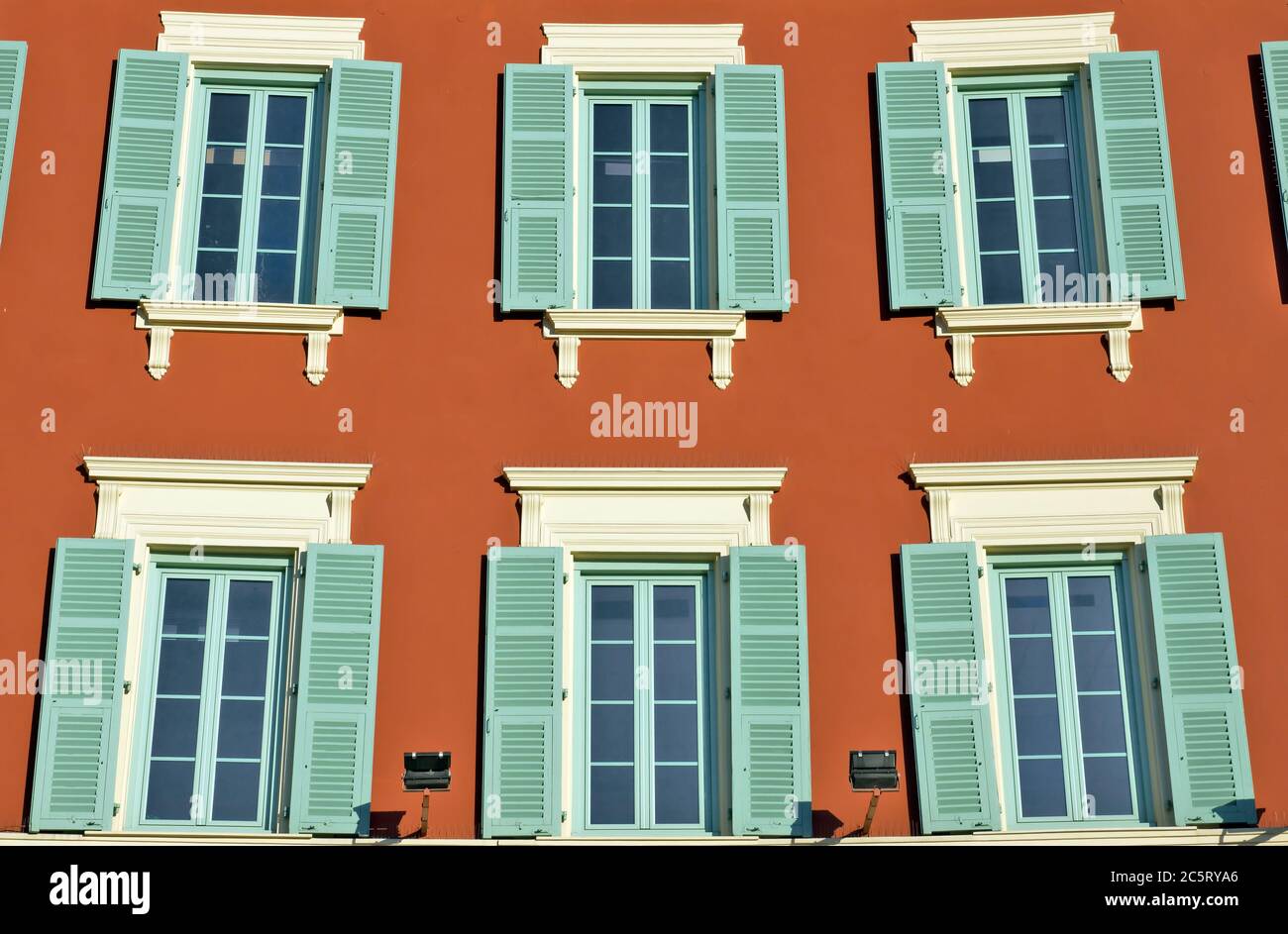 Typical architectural details of the Massena Square. Nice, France Stock ...