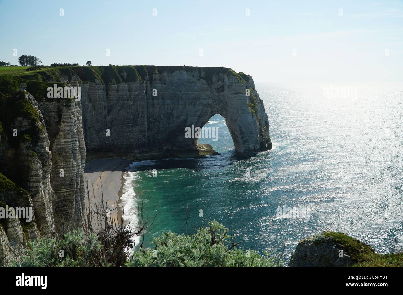 Etretat Arch with small beach Stock Photo - Alamy