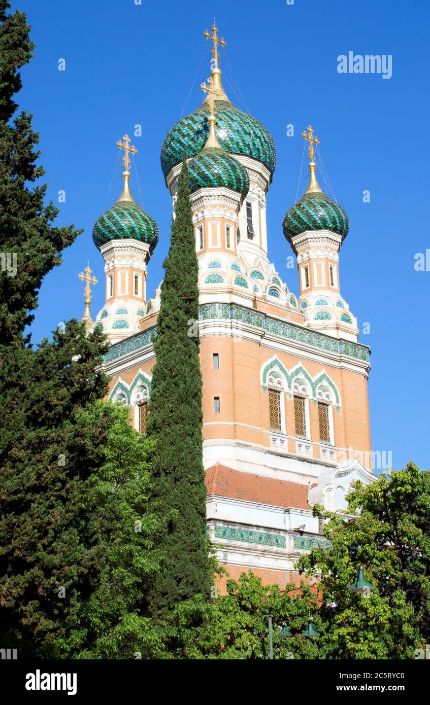The Russian Orthodox church in Nice, France Stock Photo - Alamy