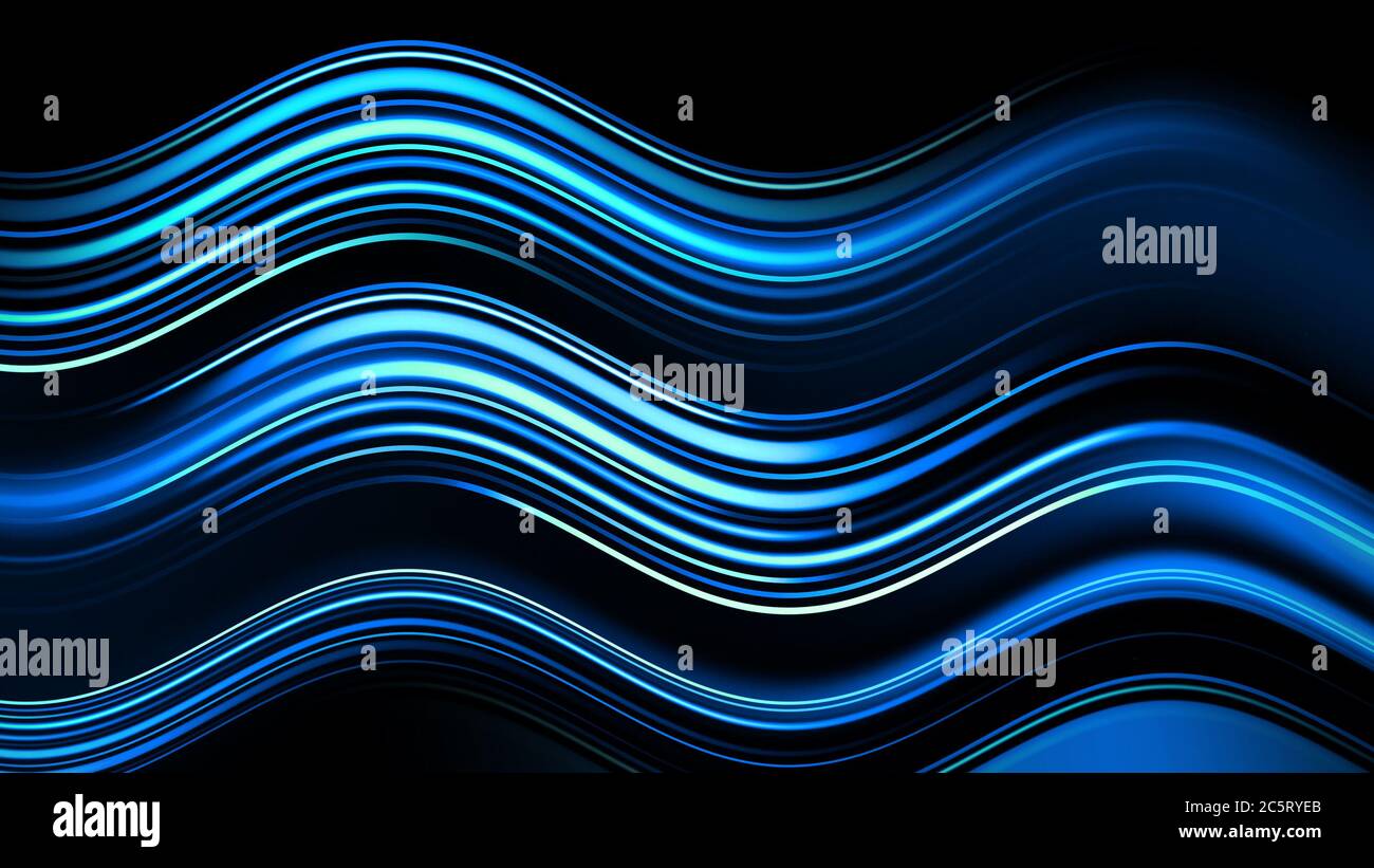 Future tech. Magic bright blur moving fast blue wave line. Light effect ...