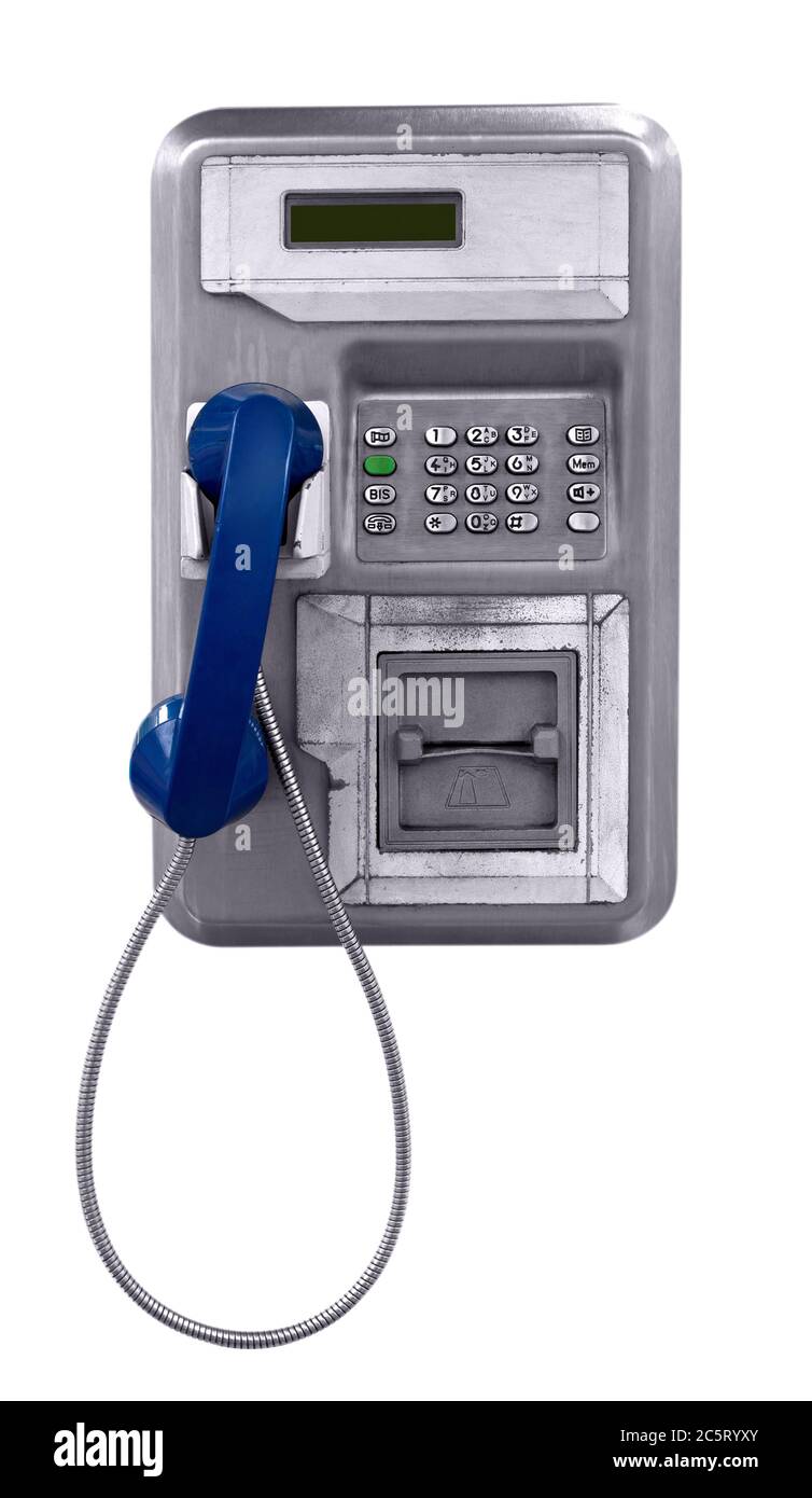 Public pay telephone isolated on white. Clipping path included Stock ...