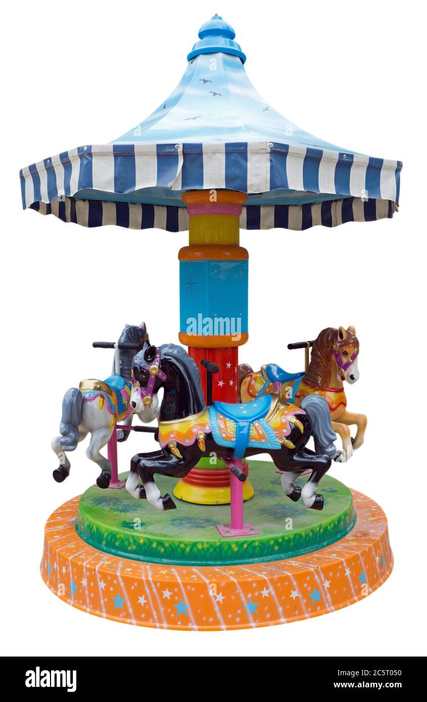 Pony on childrens carousel Cut Out Stock Images & Pictures - Alamy