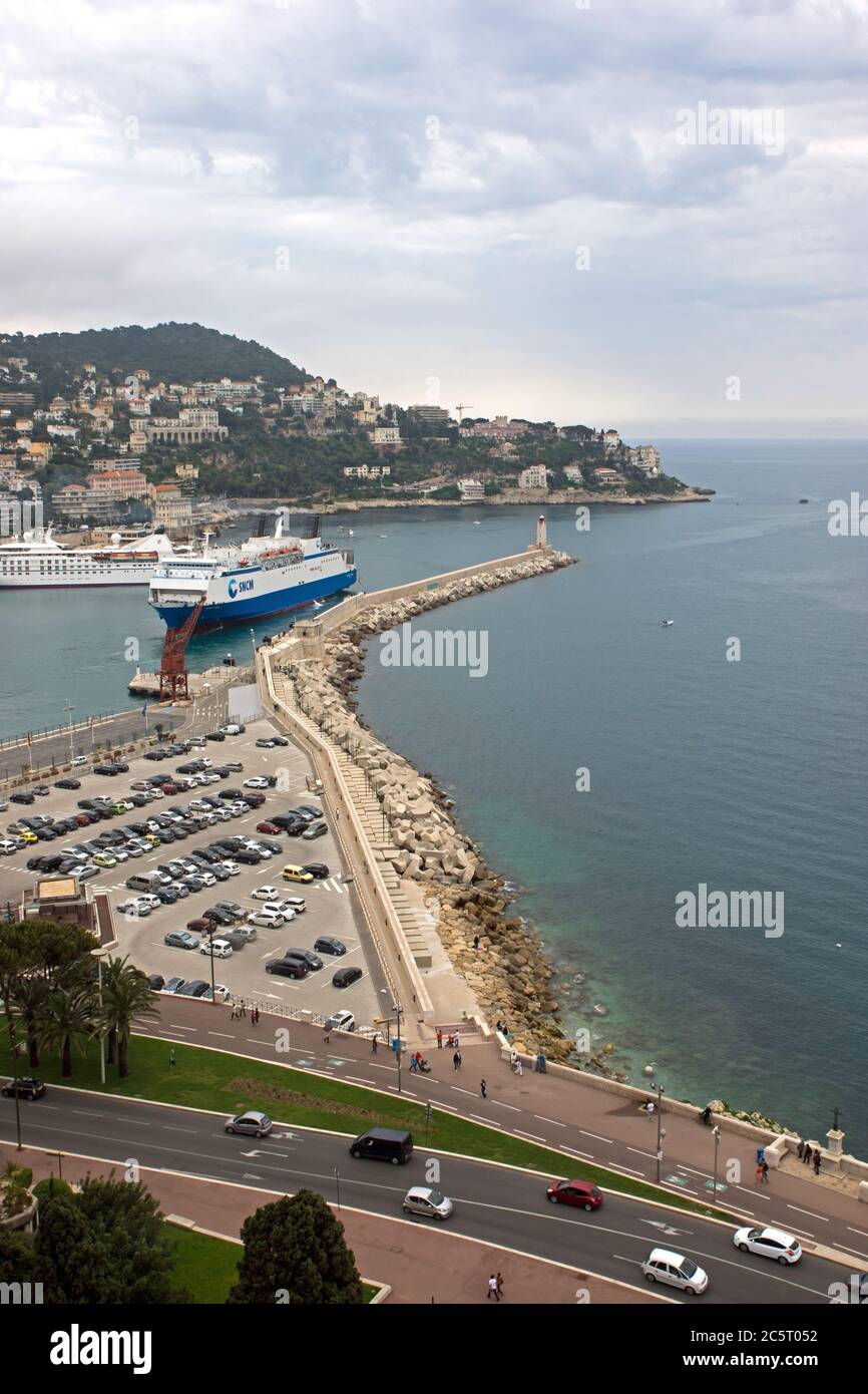 NICE, FRANCE - MAY 5: Aerial view of the Port de Nice on May 5, 2013 in ...