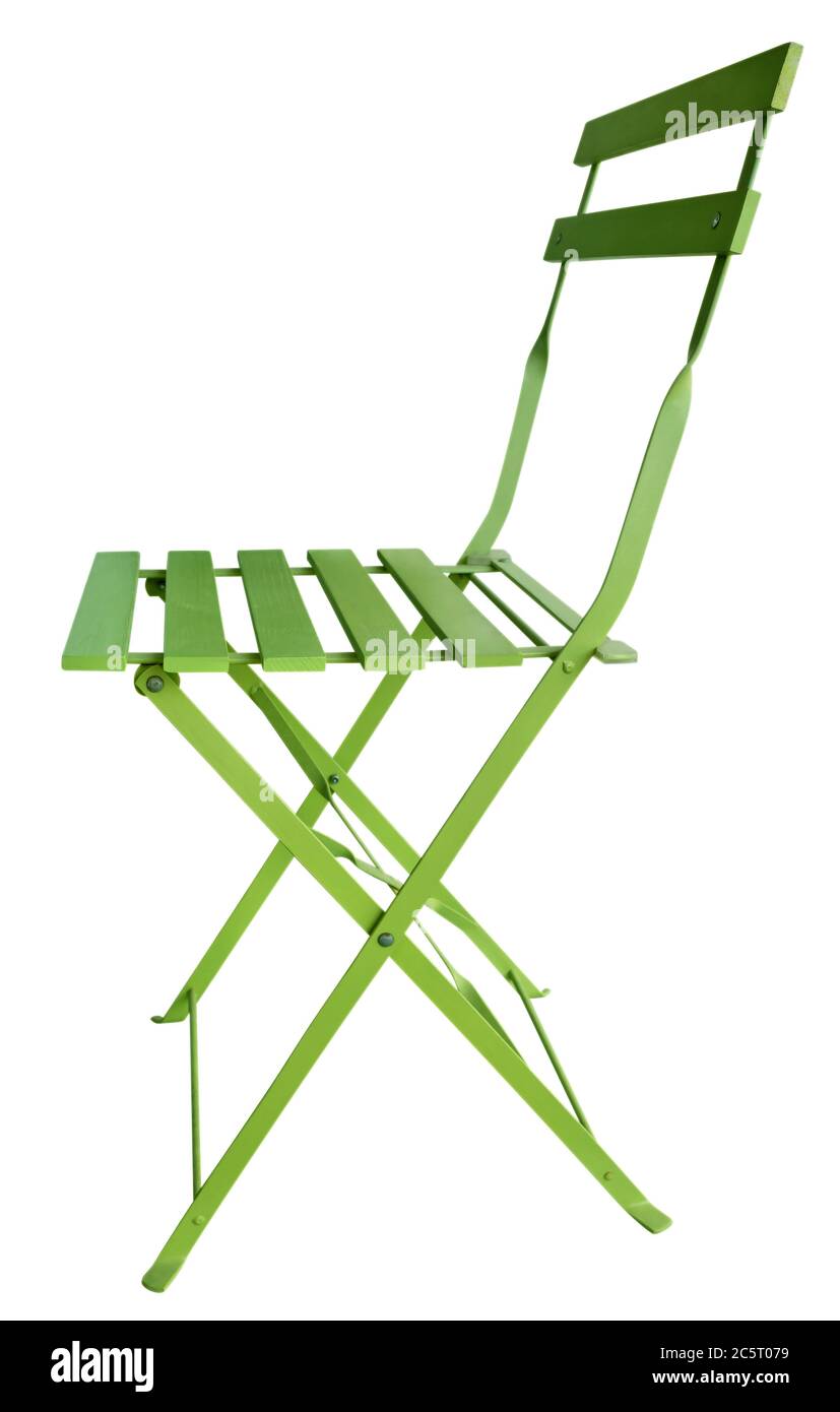 Green Folding Chair isolated on white, with clipping path Stock Photo ...