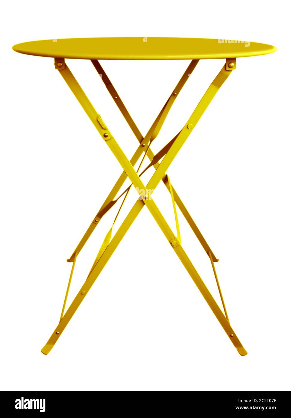 Yellow Folding Table isolated on white, with clipping path Stock Photo ...