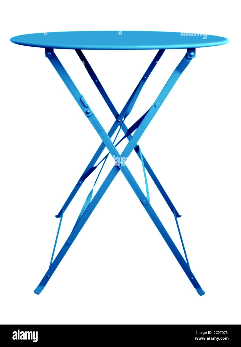 Blue Folding Table isolated on white, with clipping path Stock Photo ...