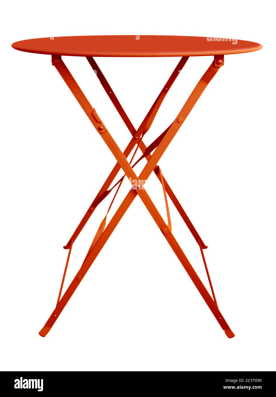 Red Folding Table isolated on white, with clipping path Stock Photo - Alamy