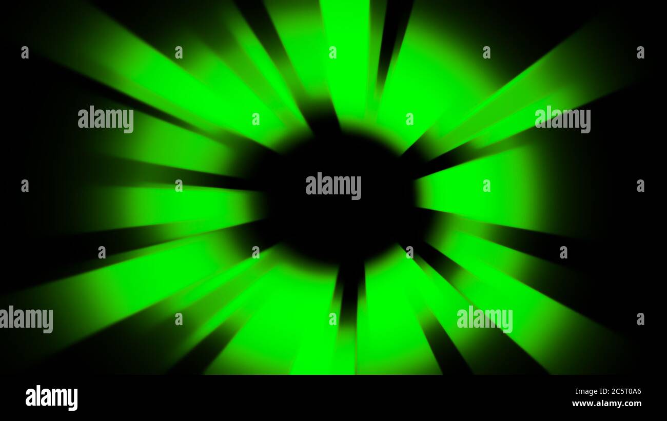 Divine green sun light shines through space . The rays beam light on ...