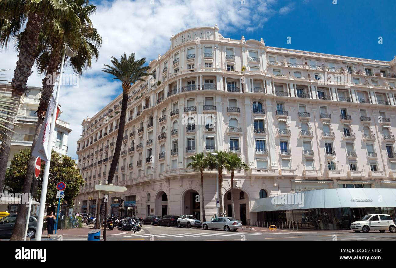 CANNES, FRANCE - MAY 6: Luxury hotel Croisette Miramar on May 6, 2013 ...
