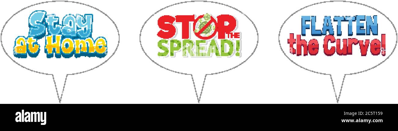 Coronavirus text font in the speech bubble illustration Stock Vector ...