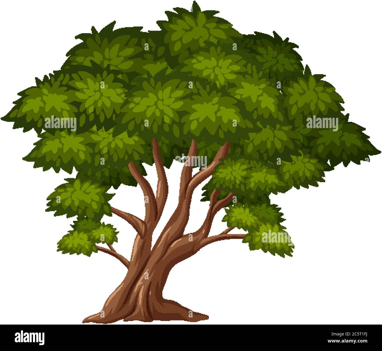 One big tree on white background illustration Stock Vector Image & Art ...