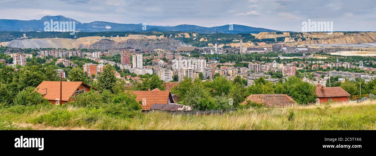Bor / Serbia - July 13, 2019: Panoramic view of Bor in Eastern Serbia ...