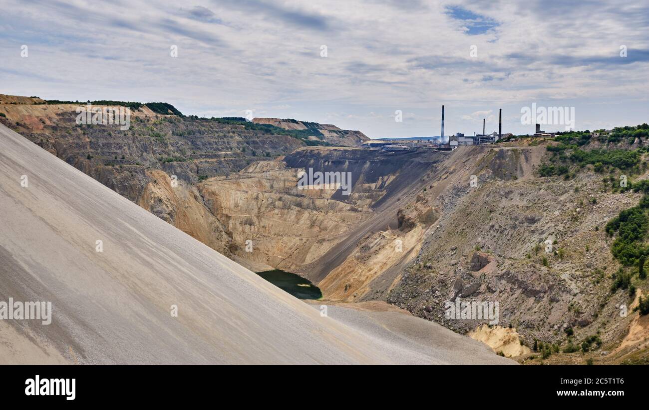 Bor / Serbia - July 13, 2019: Copper mine and smelting complex of Zijin ...