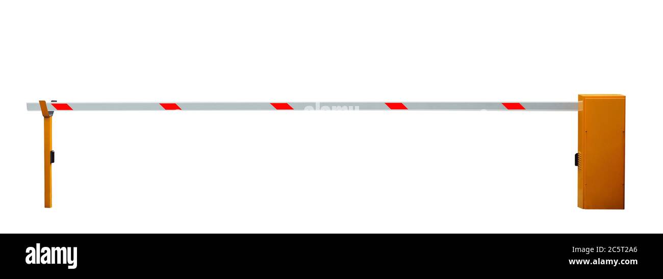 Closed entrance barrier isolated on white background Stock Photo - Alamy